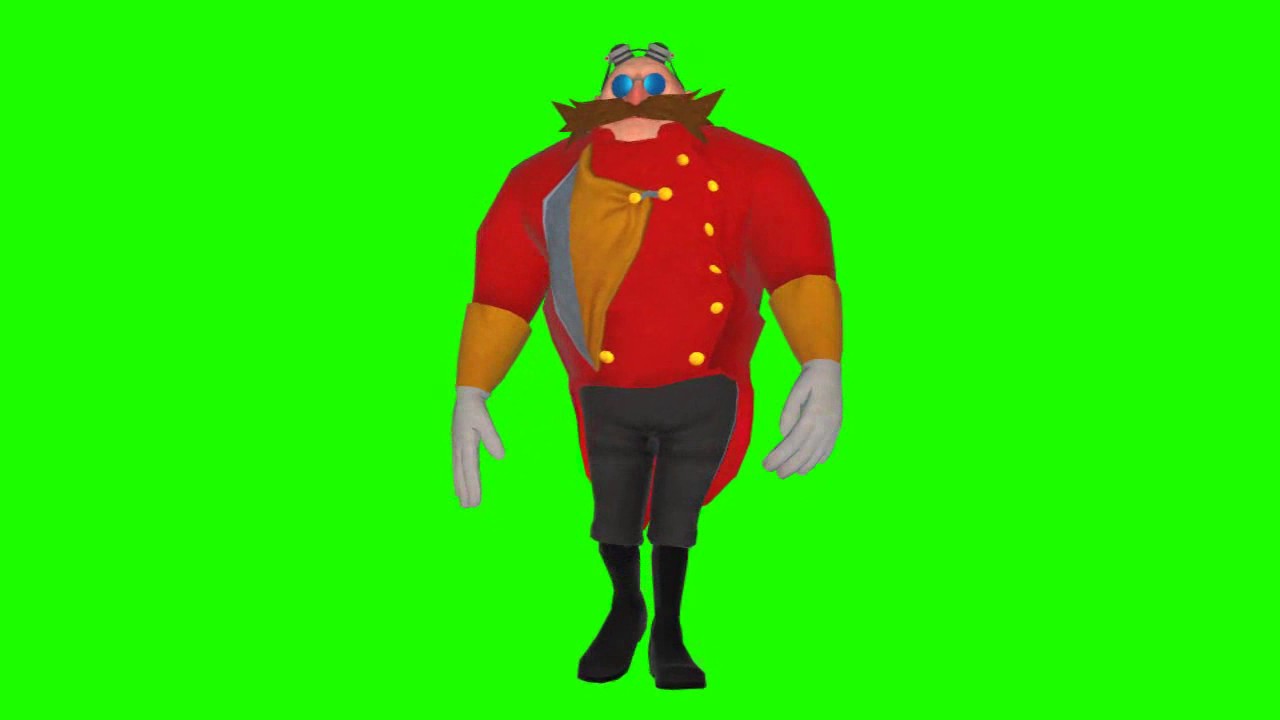 Eggman walk animated front chroma - YouTube