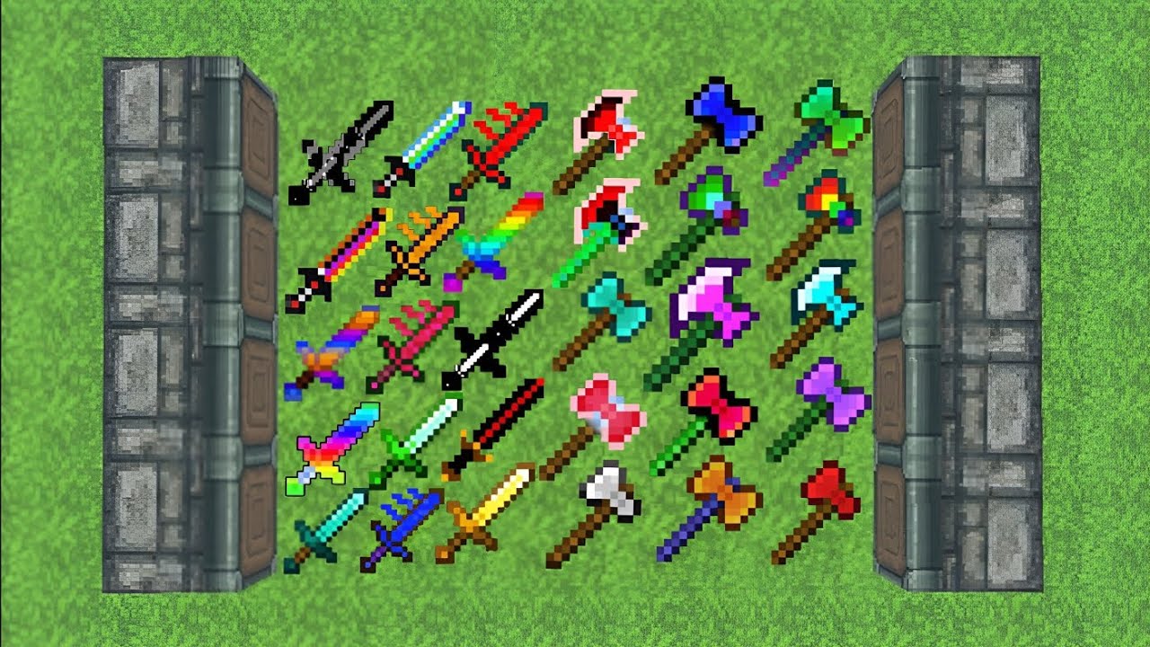 combination of sword and ax in minecraft - YouTube
