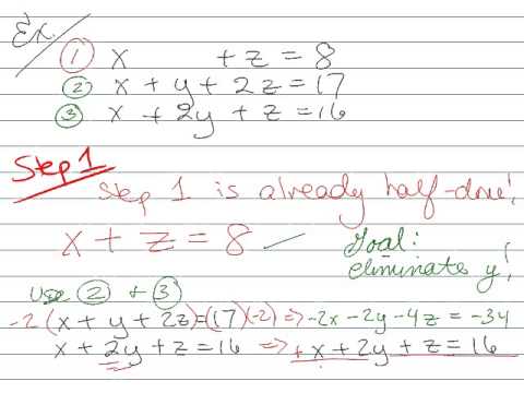 Solving 3 Equations & 3 Unknowns, Example 2 - YouTube