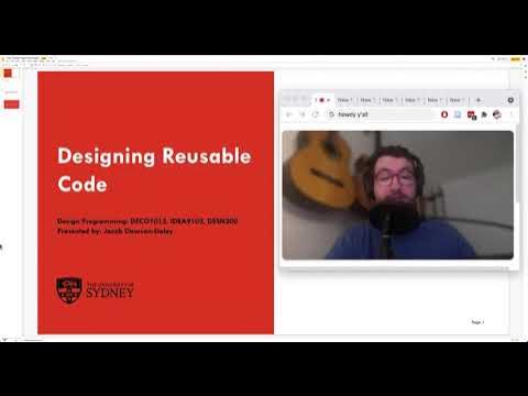 Design Programming Week 4 Tutorial: Designing Reusable Code - YouTube