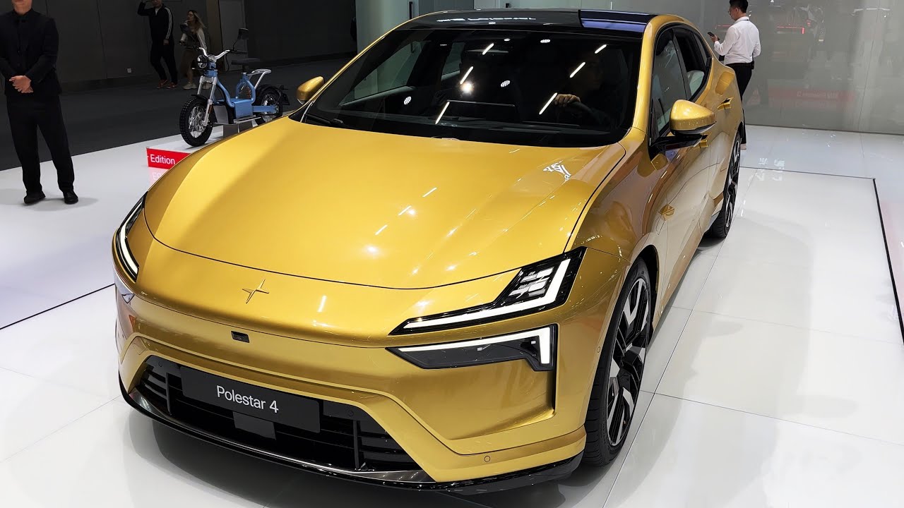 2024 Polestar 4 Golden Interior and Exterior 4K - YouTube