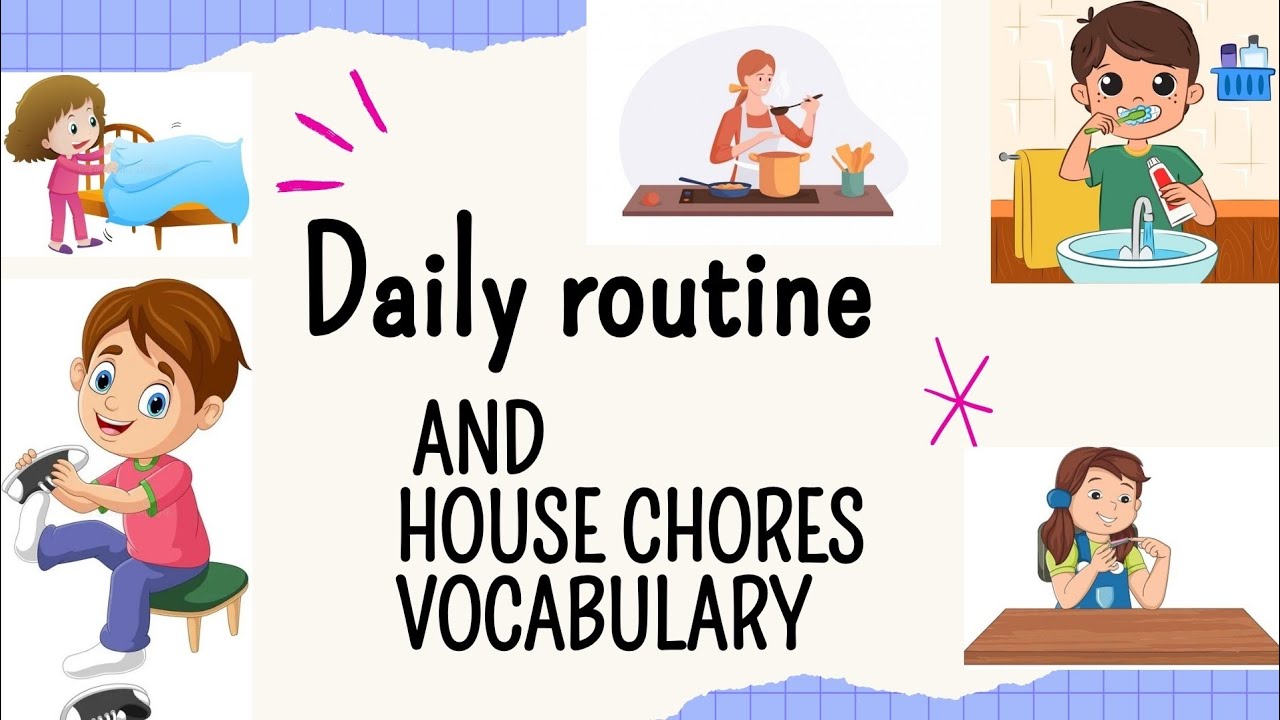Daily Use Routine and household chores vocabulary English Sentences ...