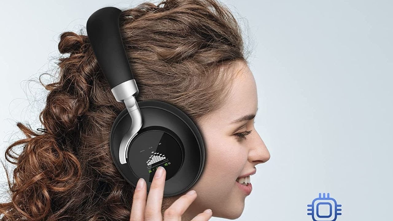NUKied Dual LCD Screen Smart Trendy Headphone, Wireless Bluetooth ...