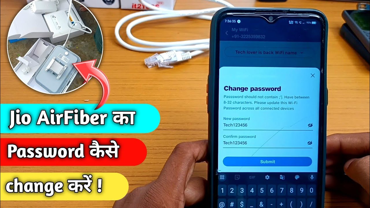 how to change jio air fiber wifi password || jio fiber password change ...