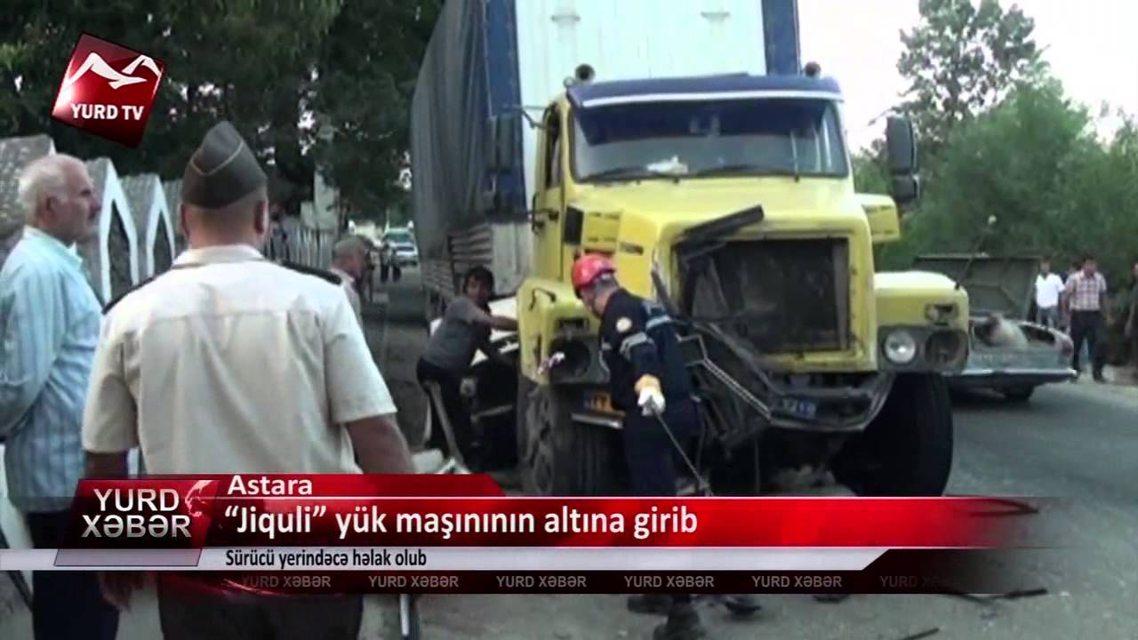 "Jiquli" yük maşınının altına girib - YouTube