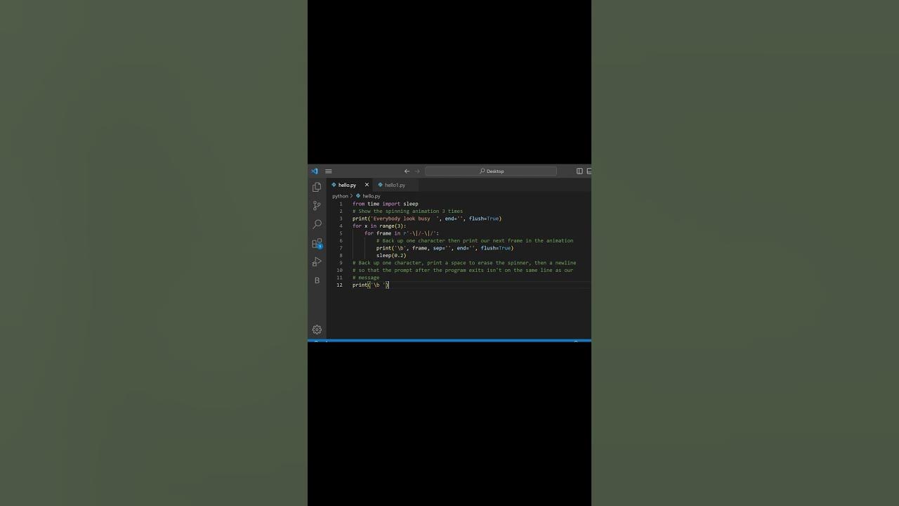 make a spinner to indicate busy status: using python #shorts#shortvideo #python#codingshortvideo ...