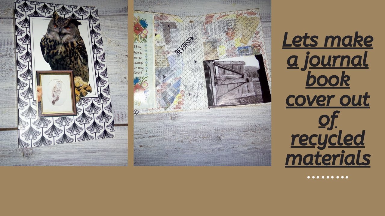 How to make journal book cover out of recycled materials - YouTube