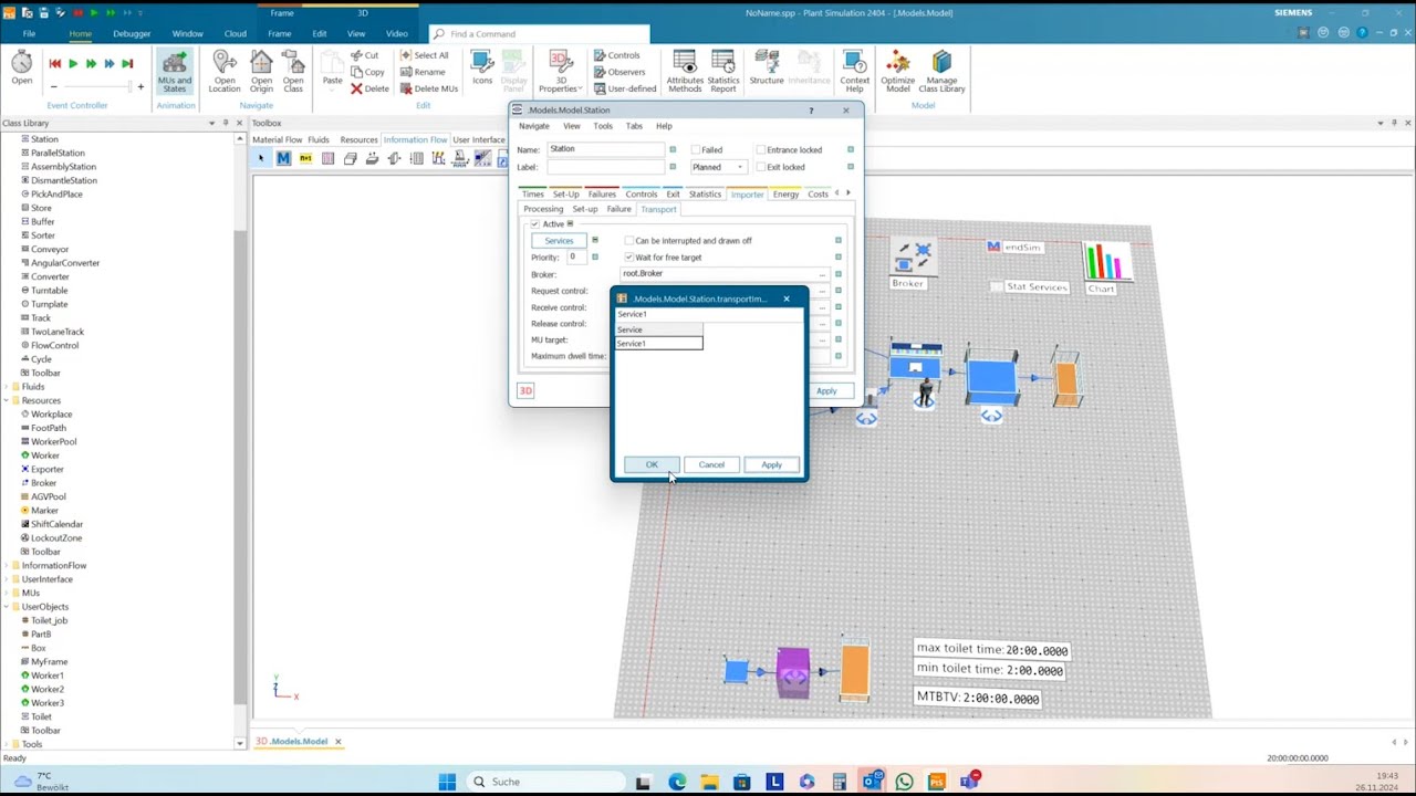 Tecnomatix Plant Simulation Tutorial: Random worker behavior - YouTube