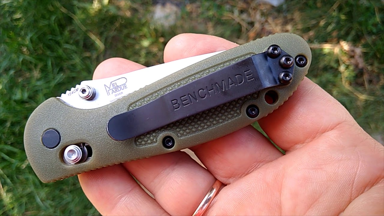 Benchmade 556 Mini Griptilian_ green (replica)_ demo - YouTube