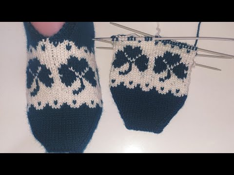 Beş şiş yonca modeli yapımı örgü modelleri anlatımlı strickmuster