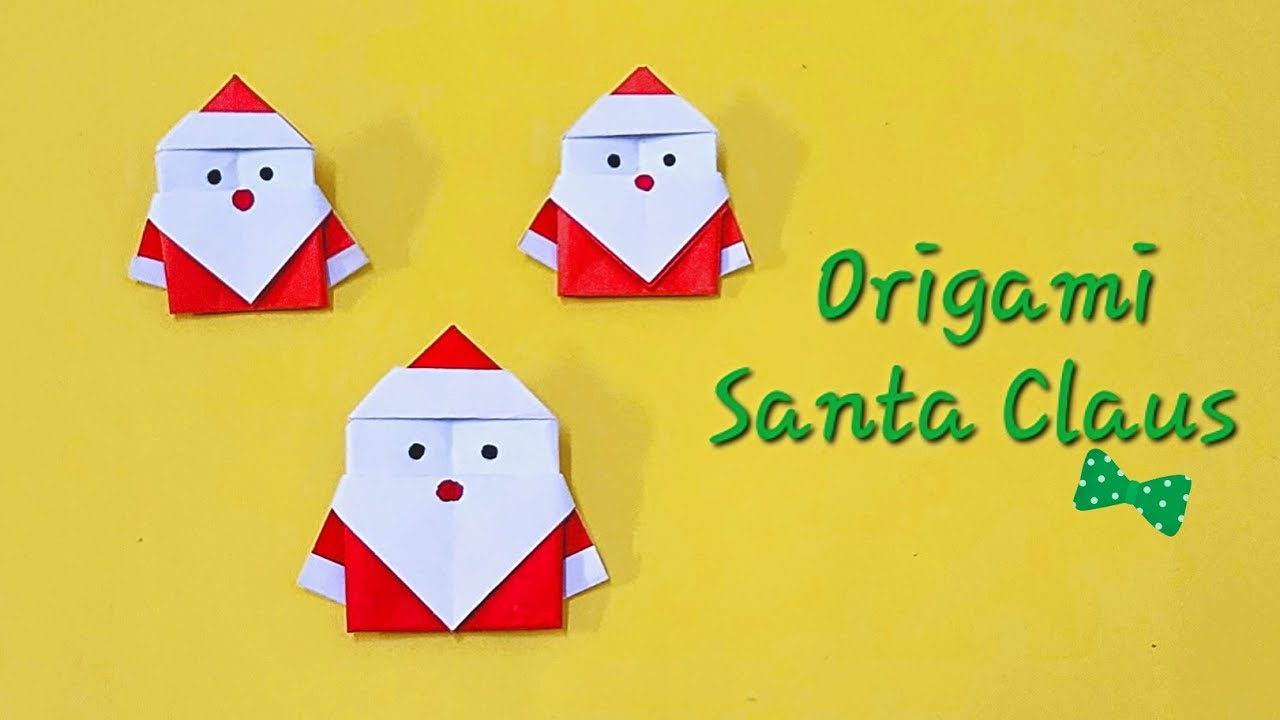 Origami Santa Claus, Christmas Crafts, - YouTube