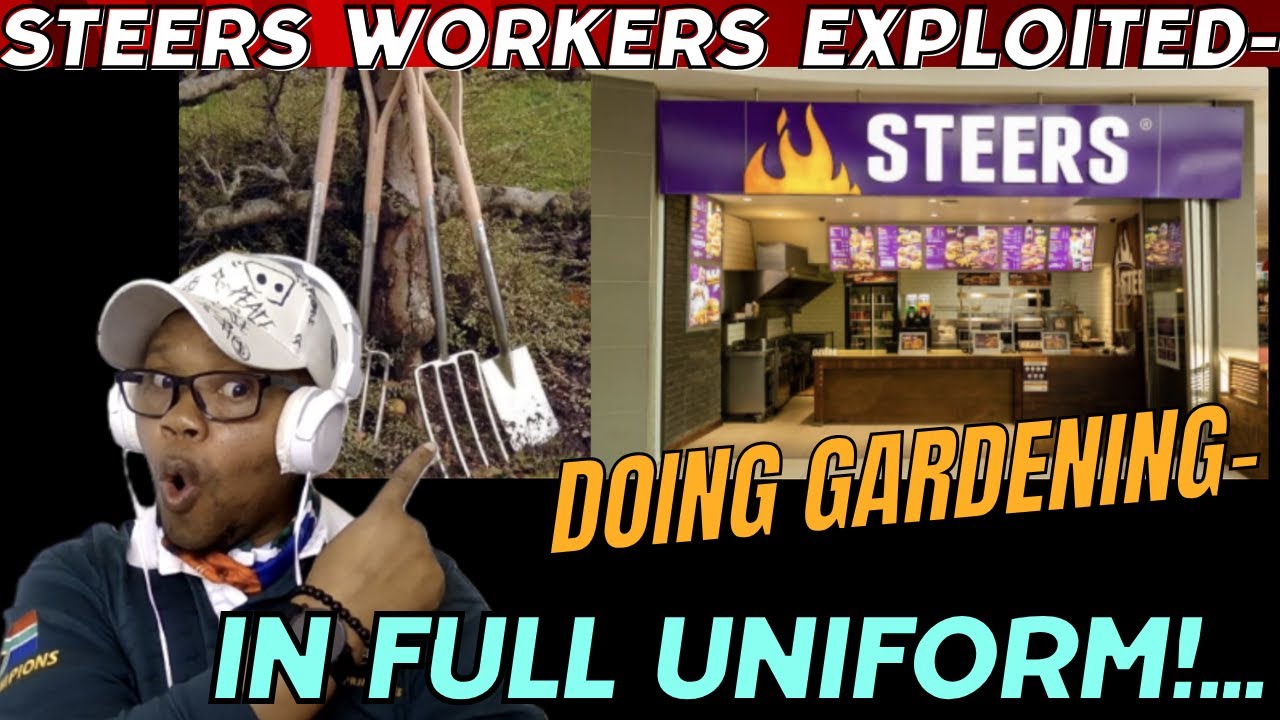 STEERS WORKERS EXPLOITED, DOING GARDEN IN FULL UNIFORM.#steers # ...
