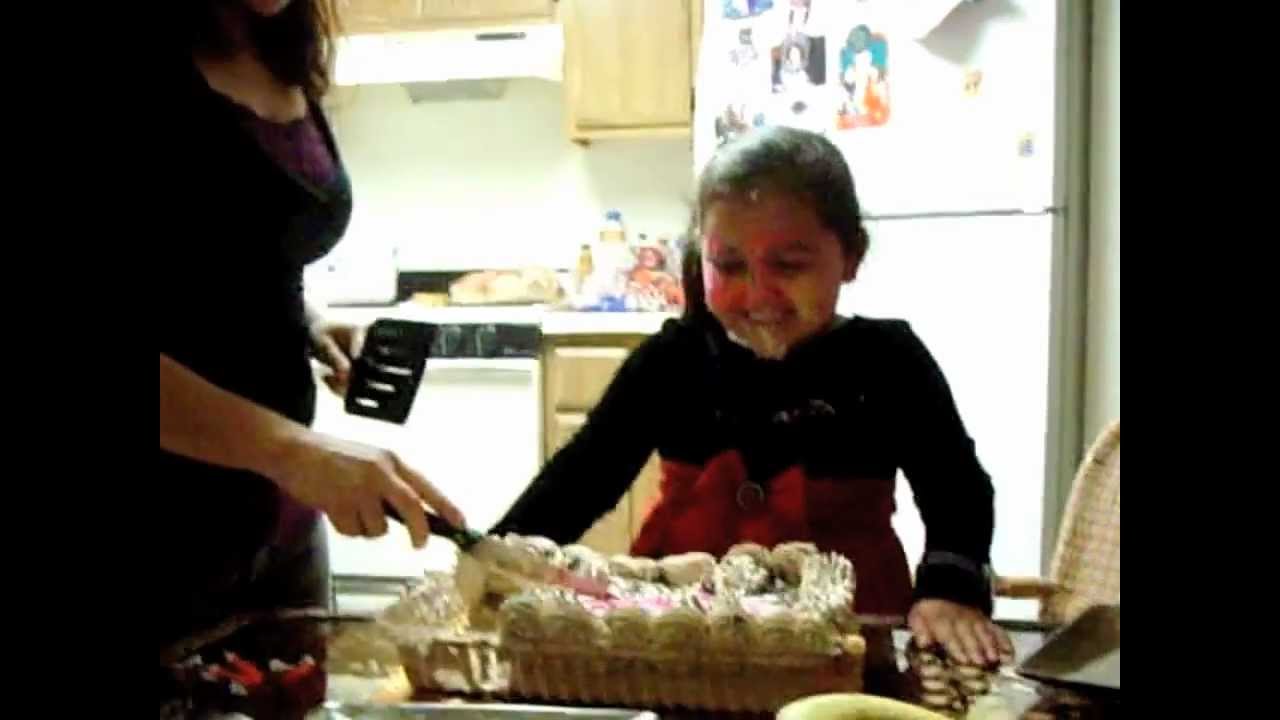 Most Viewed Funny Birthday Cake Face Smash Herself - YouTube