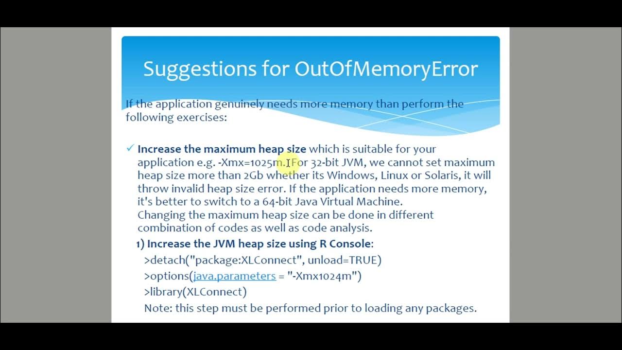 Troubleshooting Xlconnect Outofmemoryerrorjava Gc Overhead Limit Exceeded Youtube