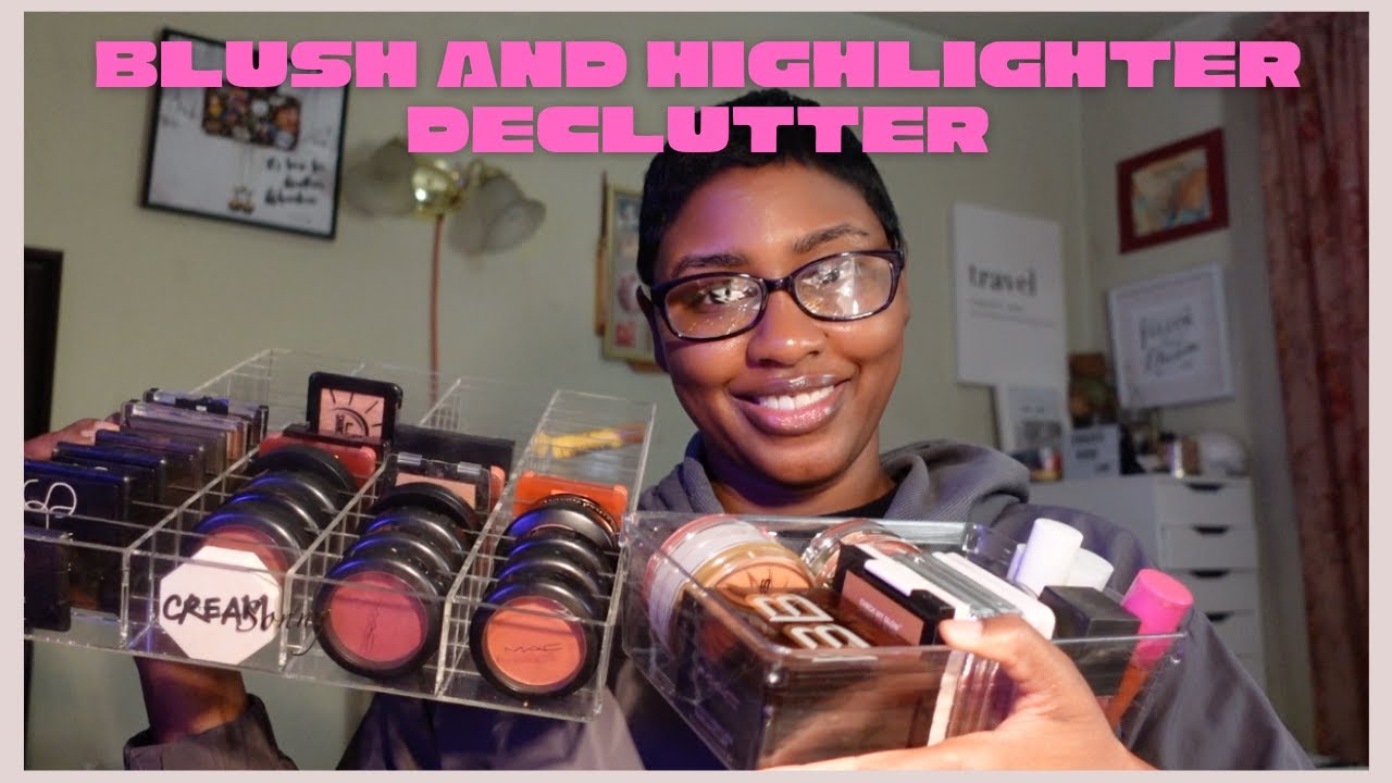 MAKEUP DECLUTTER | BLUSH AND HIGHLIGHTERS | TKBEAUTY7 - YouTube