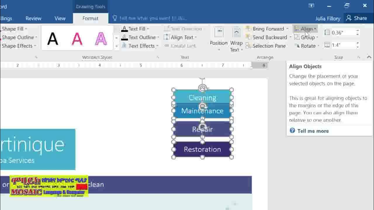 MS Word 2019 Lesson 21: Aligning, Ordering, and Grouping Objects - YouTube