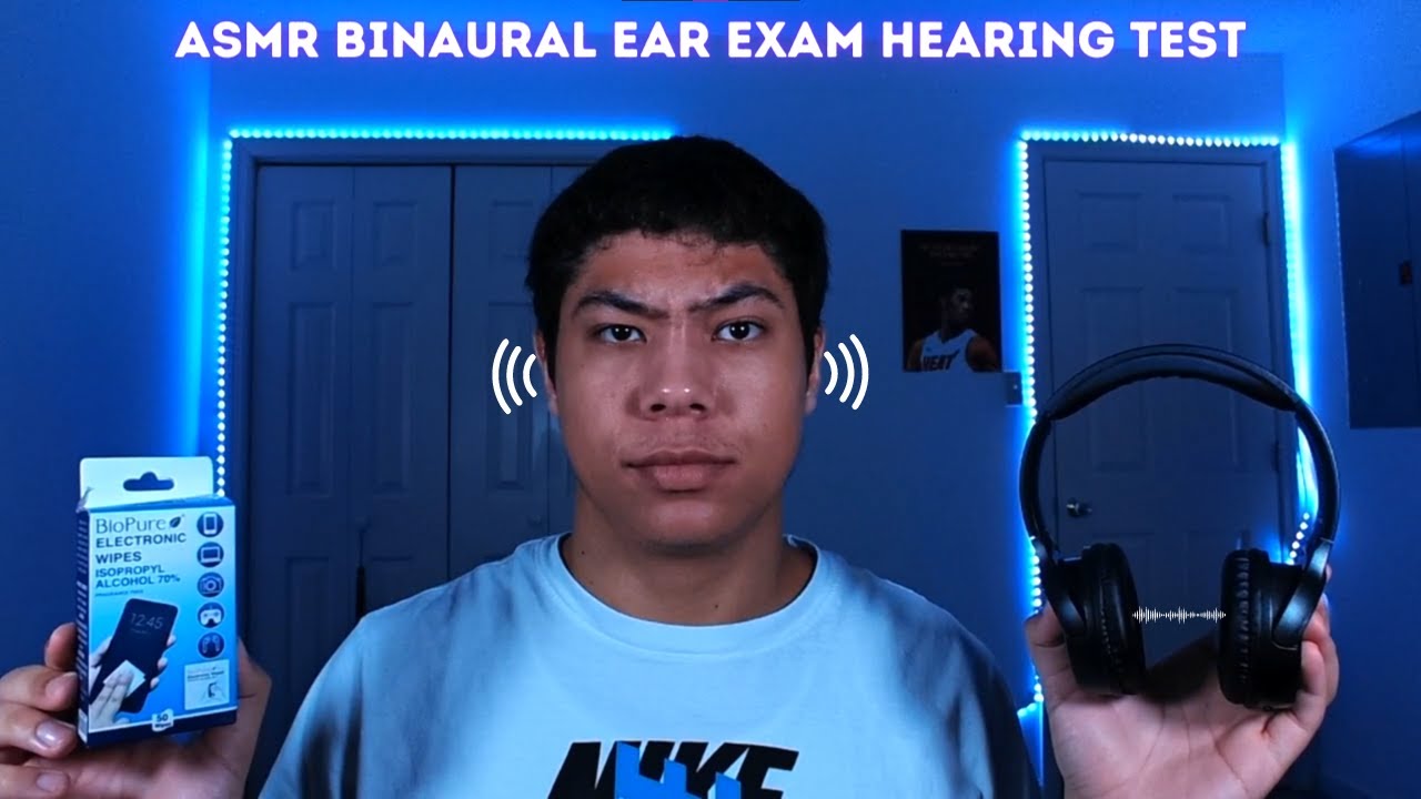 ASMR Binaural Ear Exam Hearing Test - YouTube