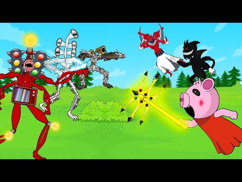 Siren Head, Light Head Boss Vs SCP-096, Piggy + More | Roblox Piggy Animation - GV Studio