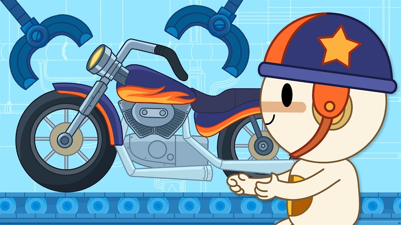 Motorcycle | Finley's Factory Ep.6 | Cartoon for kids - YouTube