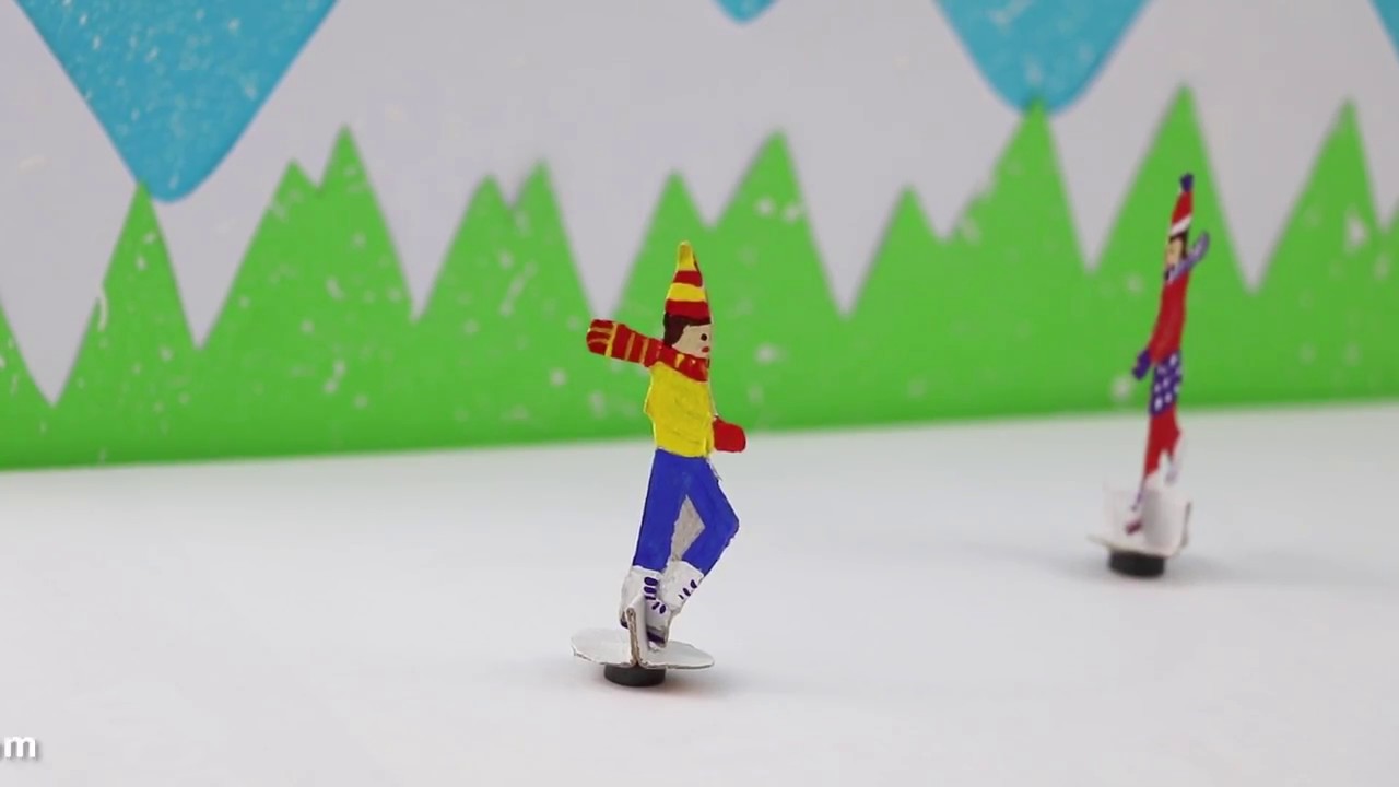 Ice skating magnetic craft - YouTube