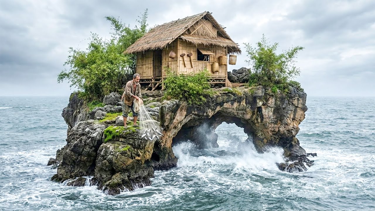 150-Day Survival Challenge: Creating a Shelter on a Deserted Oasis ...