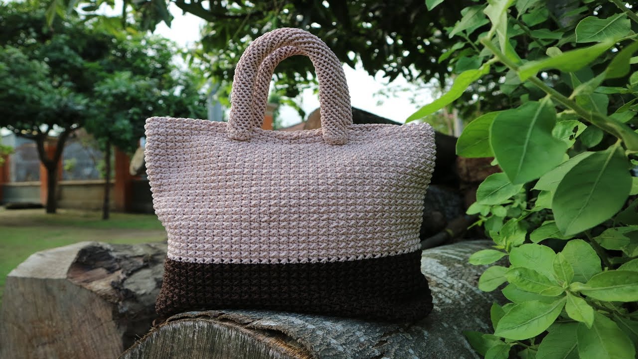 Cara Merajut Tas Motif Lumut - YouTube