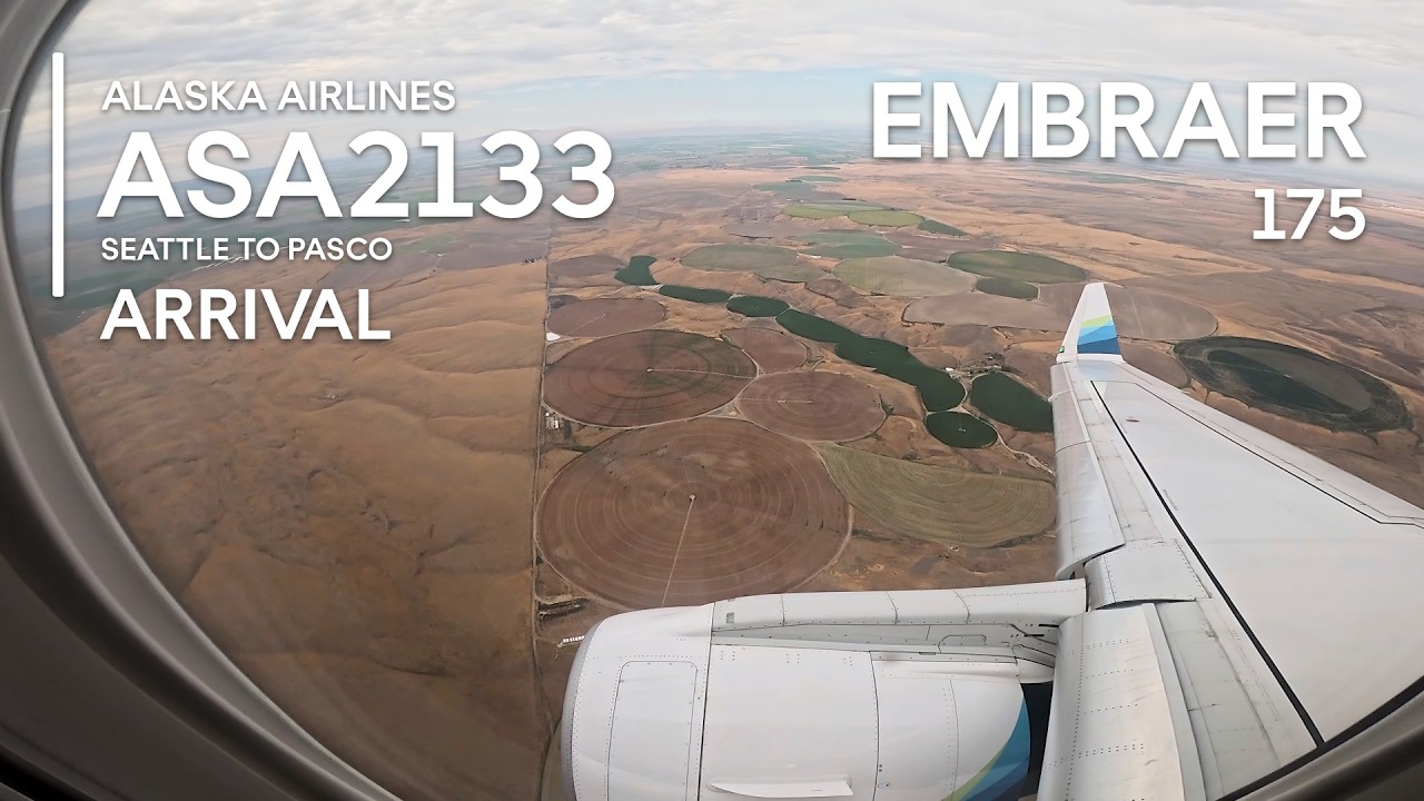 Landing: ASA2133 - Tri-Cities (PSC) Airport - Embraer 175 - SEA to PSC ...