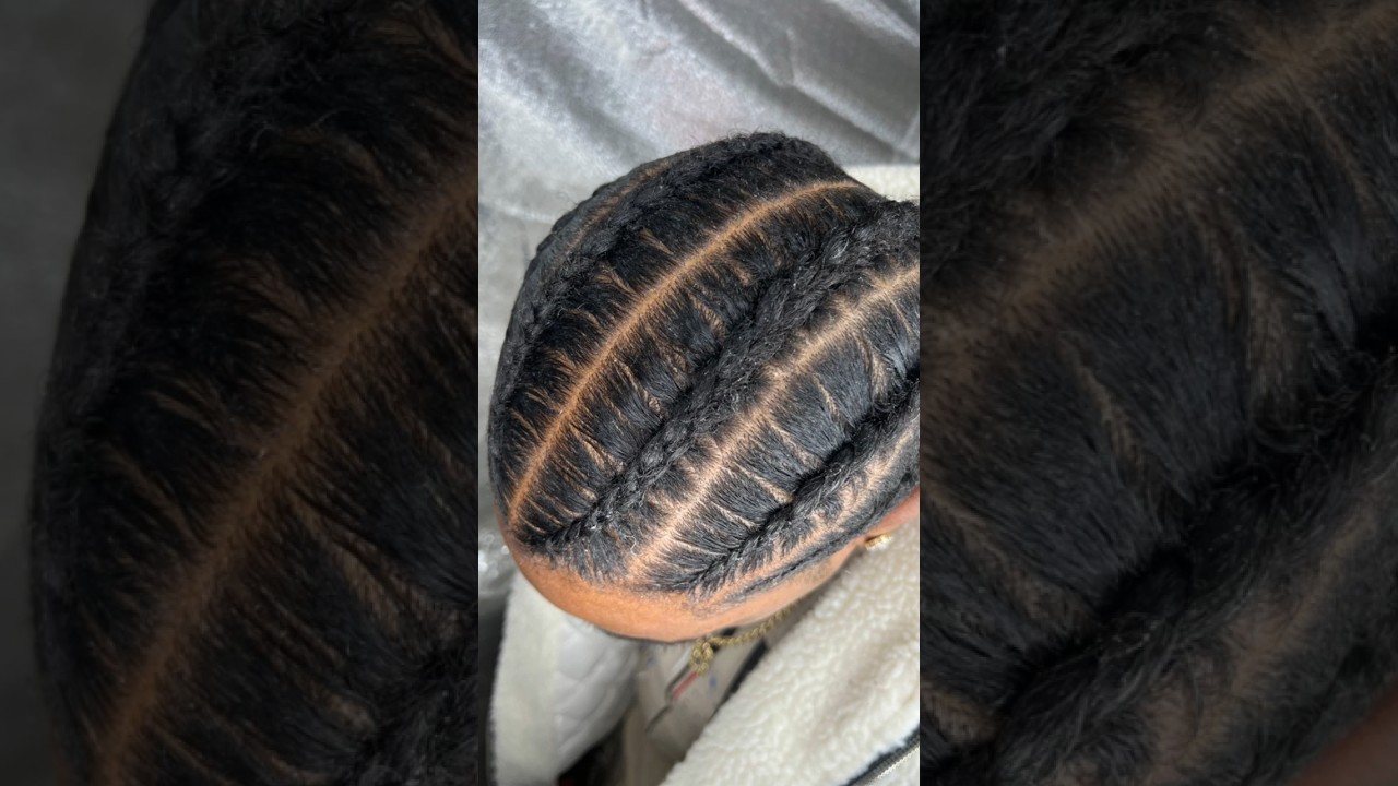 Simple Neat Straight Back Braids 🤍 #fypシ #explore #like #hairstylist # ...