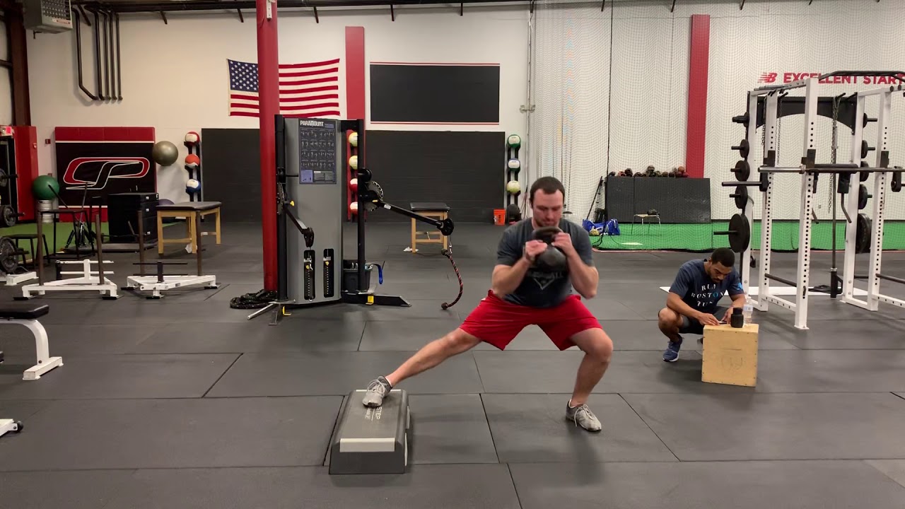 Kettlebell Goblet Lateral Lunge off Step - YouTube