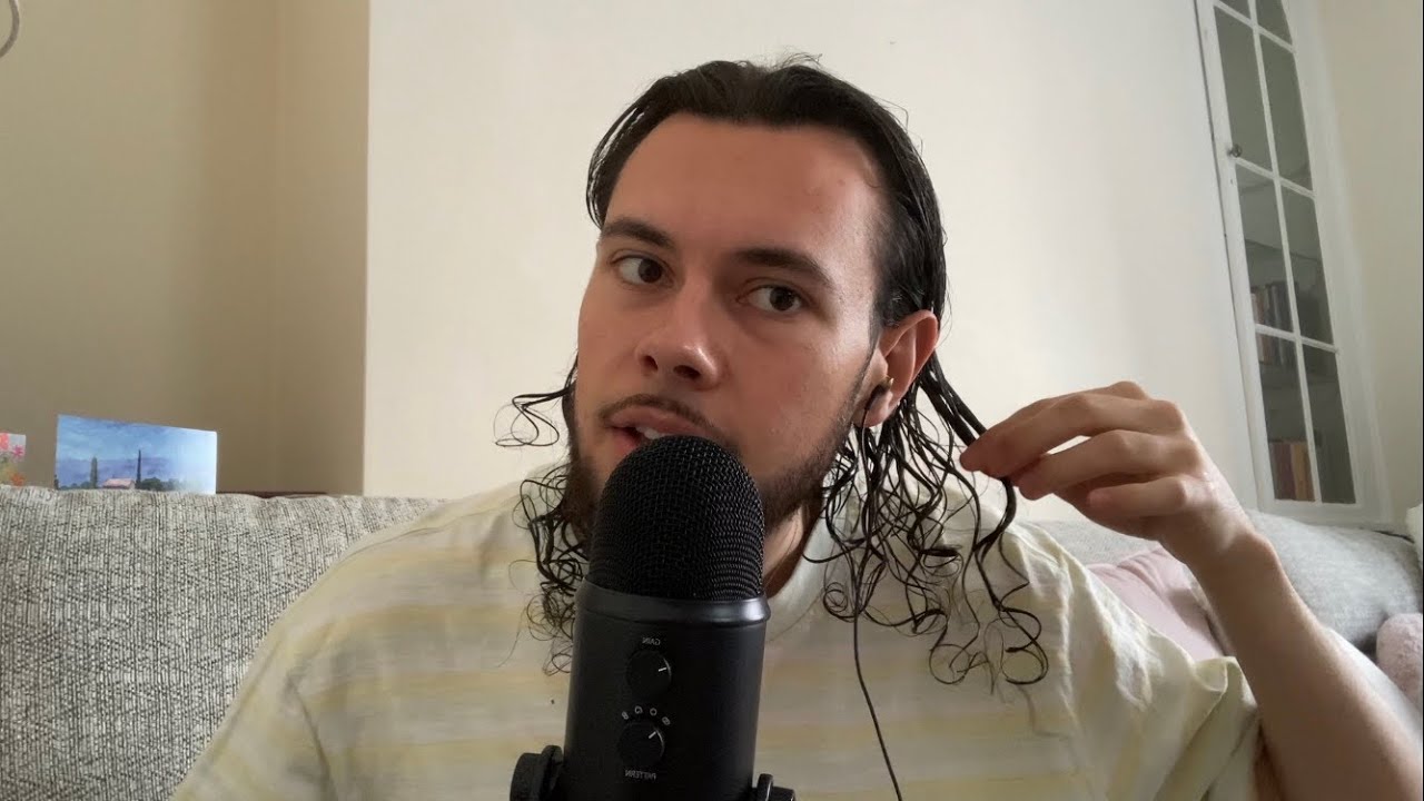 ASMR | Men’s curly hair and beard care routine (cozy and whispered ...