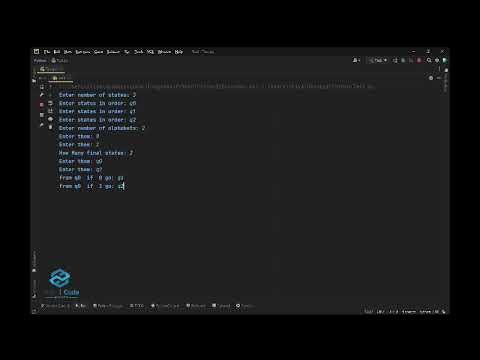 finite machine to python | DFA machine simulator in python | DFA to Python | English - YouTube