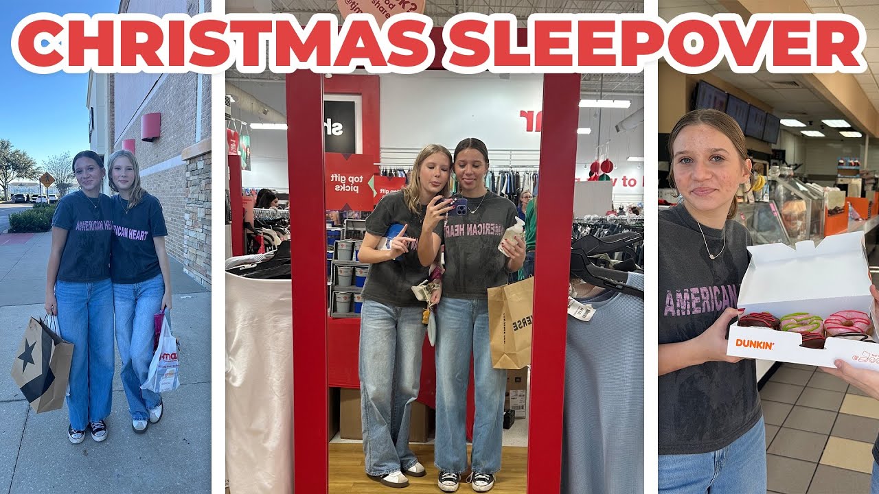 Christmas sleepover vlog☃️⭐️*shopping* *wrapping Christmas gifts ...
