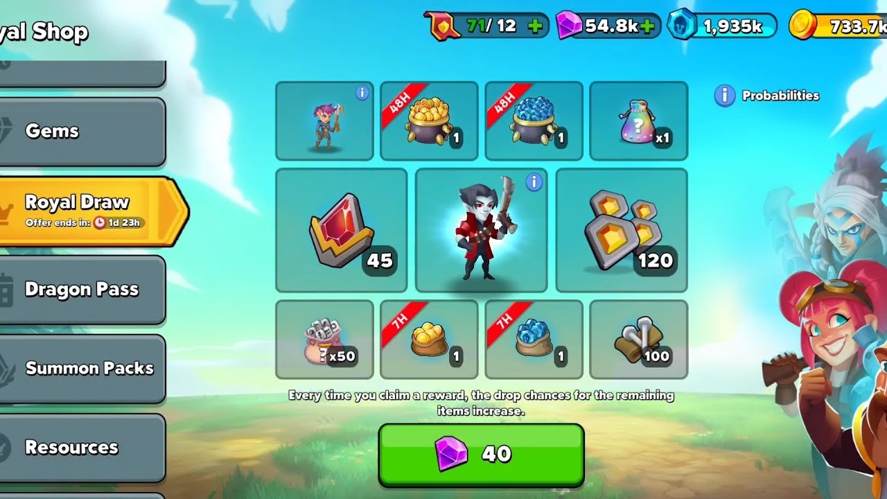 Top Troops | Royal Draw with 54,8k gems - Sale gems Top Troops game DM ...
