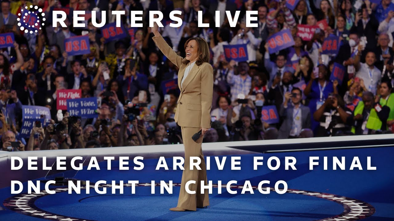 LIVE: Delegates arrive for final DNC night at the United Center in ...