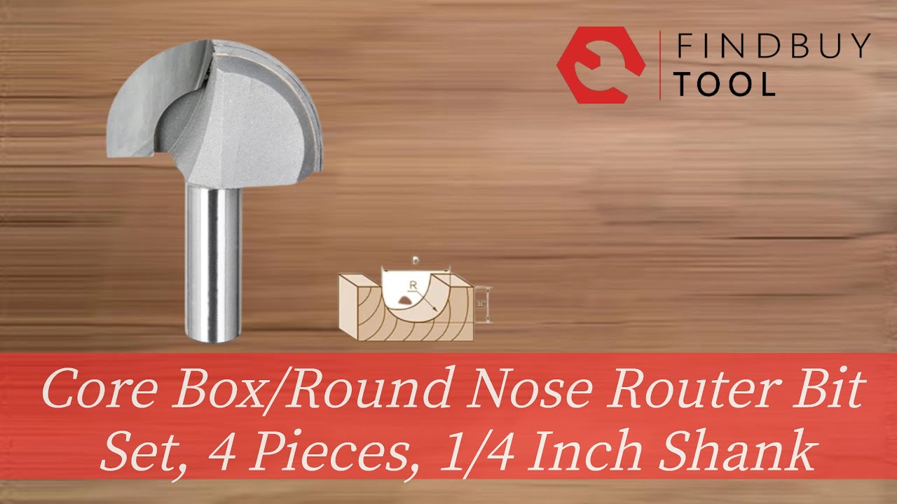 Core Box, Round Nose Router Bit Set, 4 Pieces, 14 Inch Shank ...