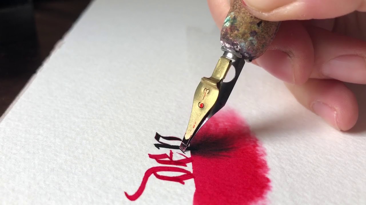 Depression broad nib calligraphy - YouTube
