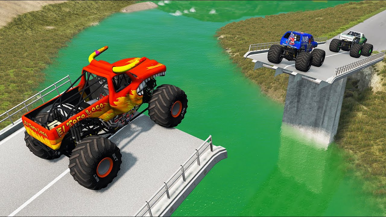 Monster Jam NEW Monster Trucks Jumps Racing and Crashes - Monster Truck ...