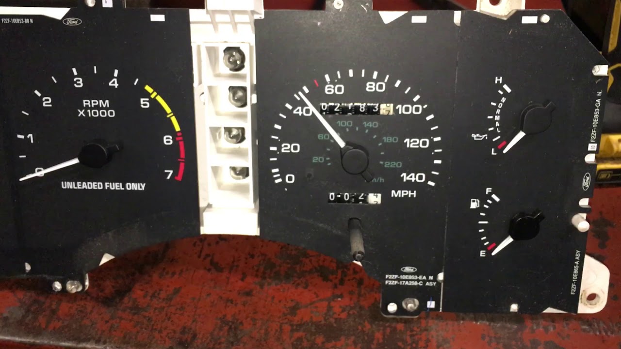 1990-1993 Ford Mustang 140MPH Speedometer Head Unit v8 Gauge Cluster ...