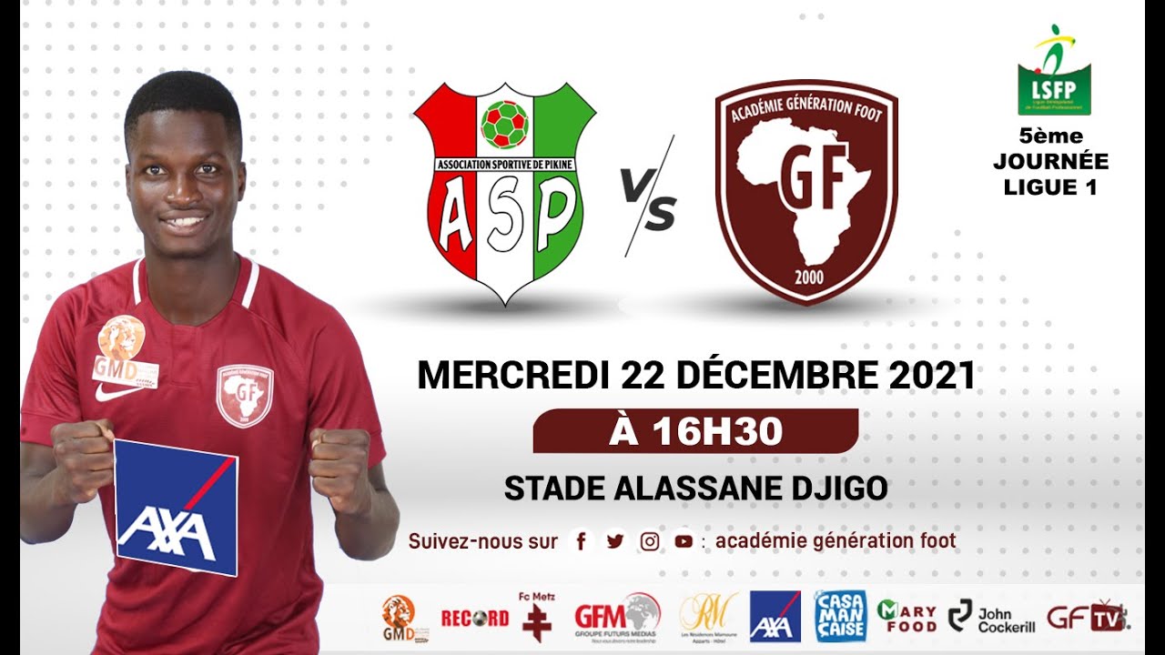 Suivez le match AS Pikine vs Génération Foot (Stade Alassane Djigo ...