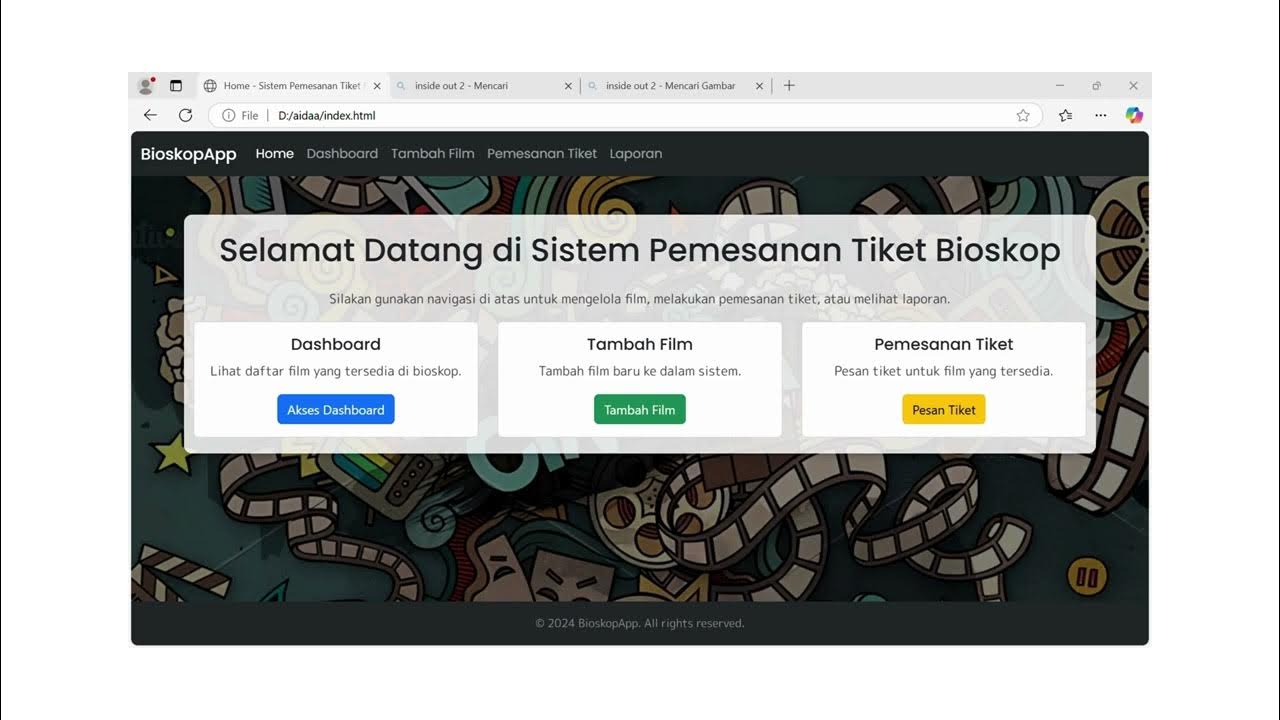 Sistem Pemesanan Tiket Bioskop dengan HTML, CSS, dan JavaScript (Local Storage) - YouTube
