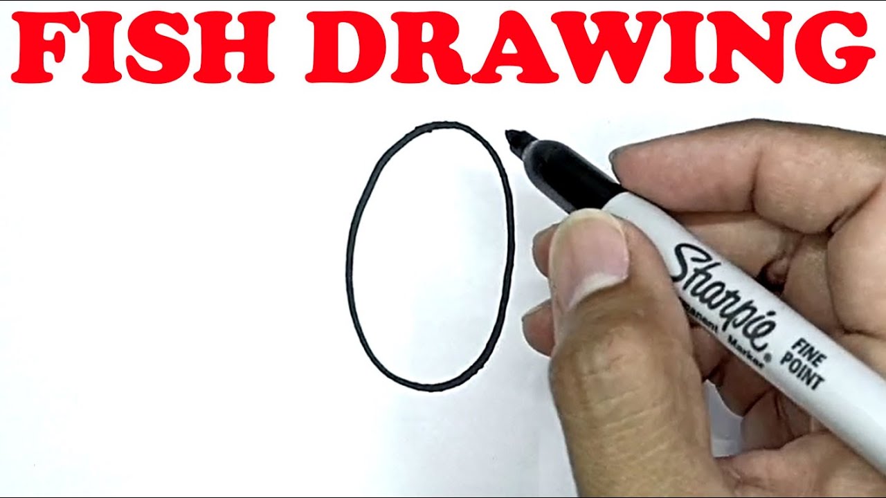 How To Draw A Fish Hard With Number 0 | Simple Drawing Tutorial - YouTube