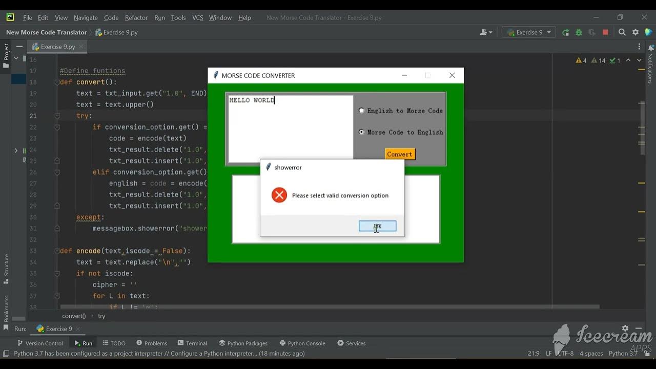 Morse Code Translator In Python Tkinter - YouTube