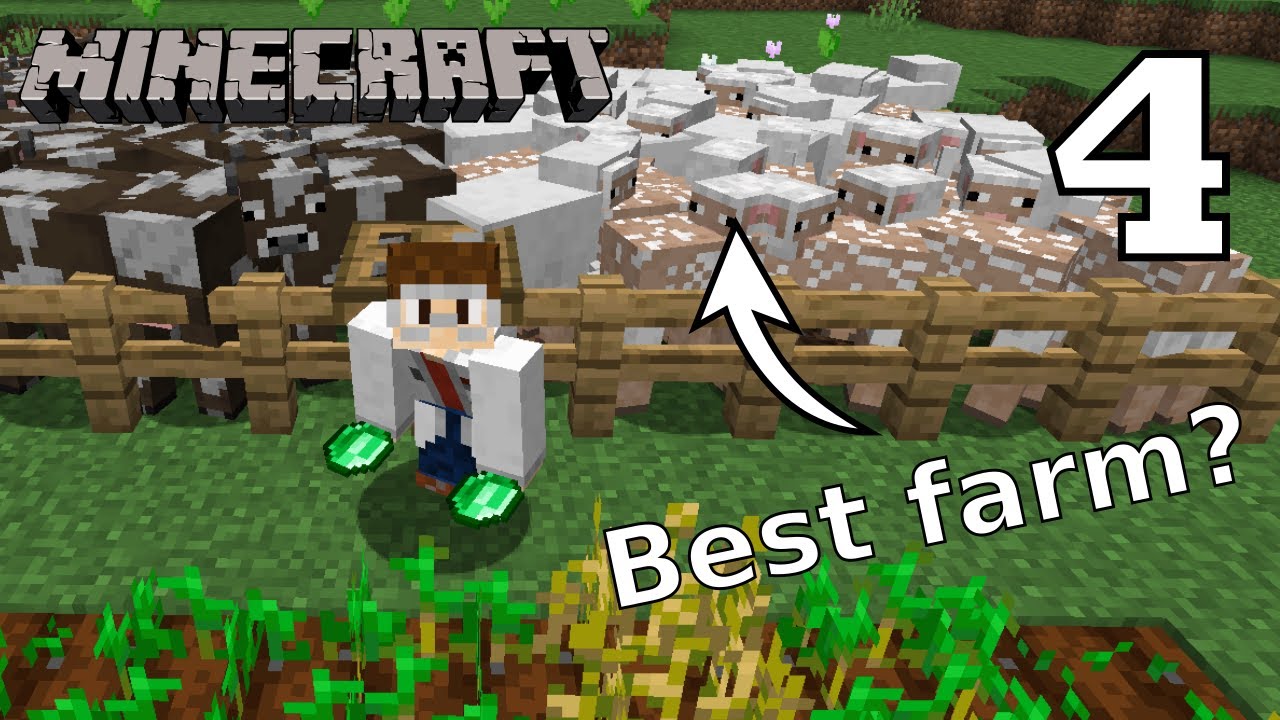 Survival Minecraft Let's Play - 4 - Basic Farms & Villager Trading ...