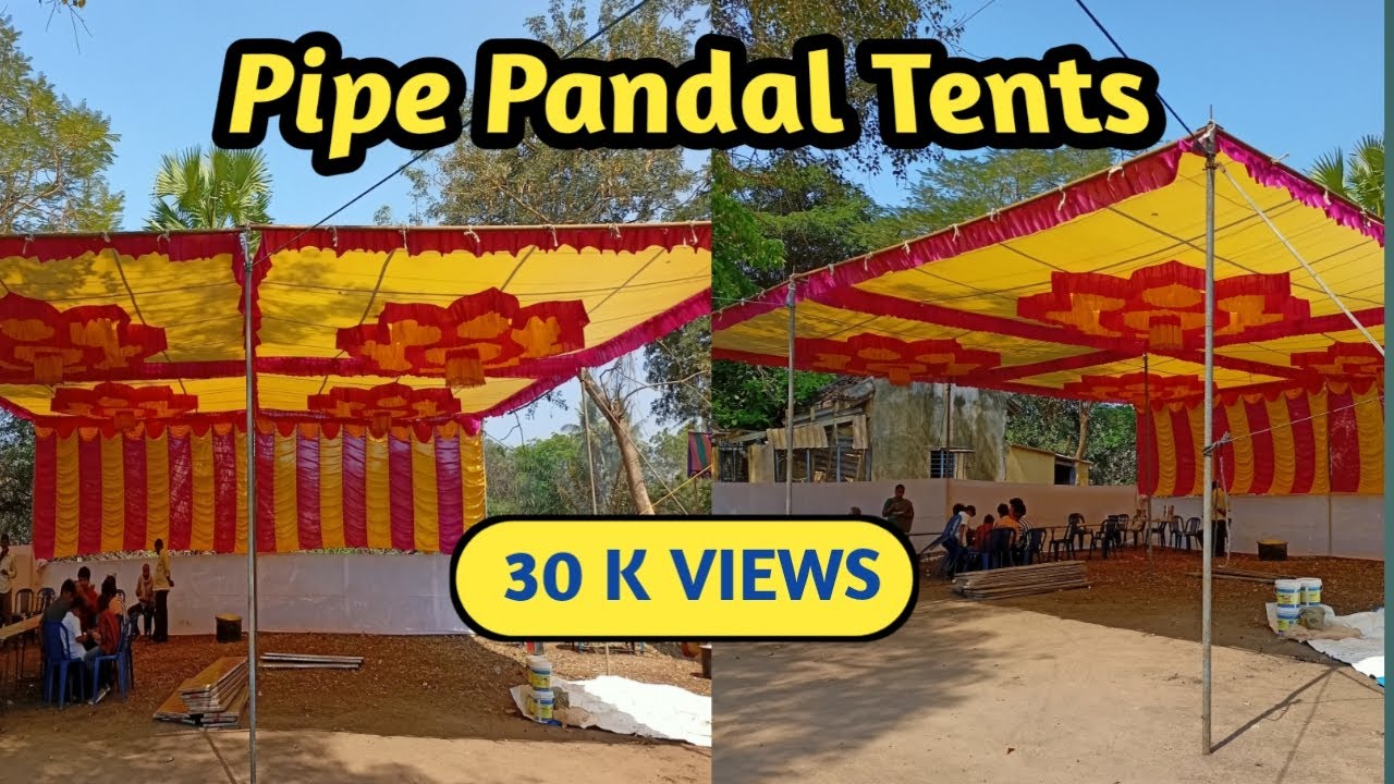 How to decorate Pipe Pandal Tents ll Wedding ll Basha Shamiyana Flower ...