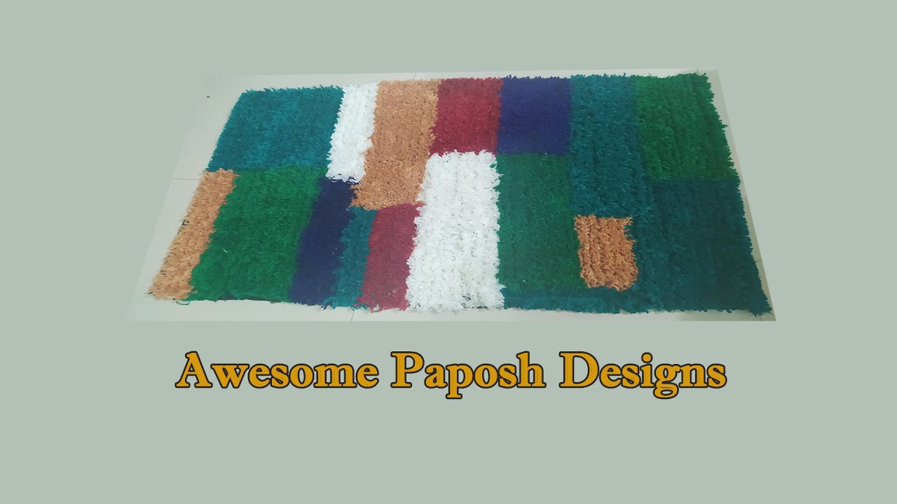 PAPOSH DESIGNS WITH CUT YARN || Nargis Sahana - YouTube