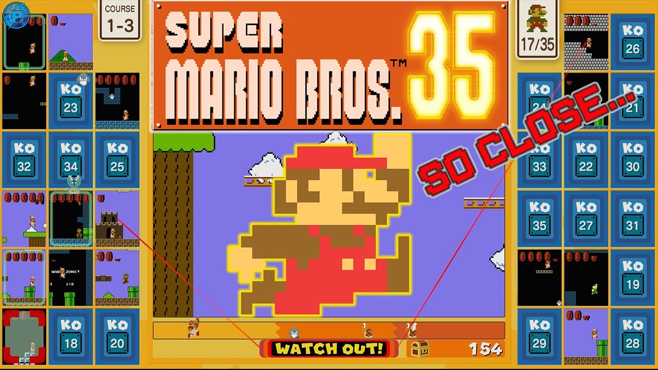 Super Mario Bros. 35 - 8 Bit Battle Royale! SO CLOSE..... - YouTube