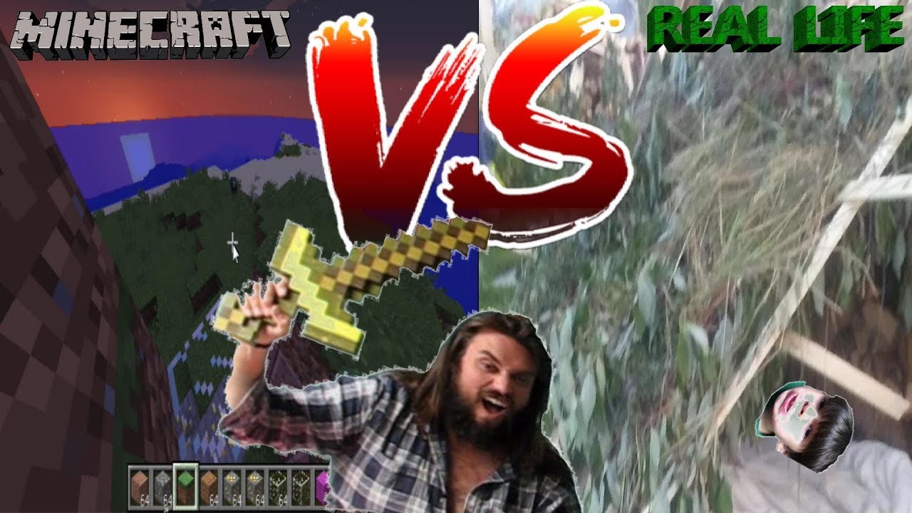 Minecraft vs Real Life ~ Building a shelter!. Survival Mode IRL Video ...