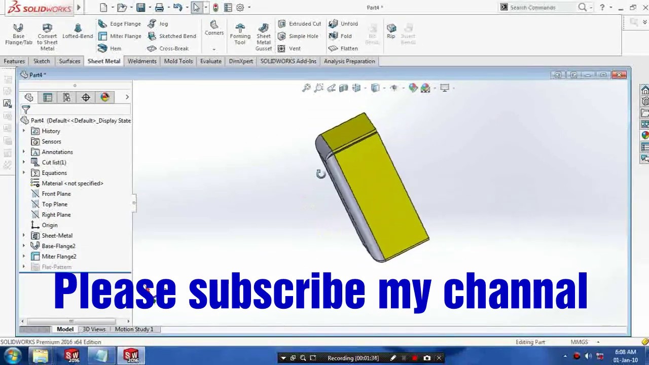 #Miter flange in SOLIDWORKS 2016/2017 - YouTube