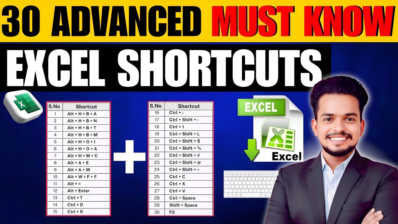 30 Advanced Excel Shortcuts You MUST Know | The SanBytes - YouTube