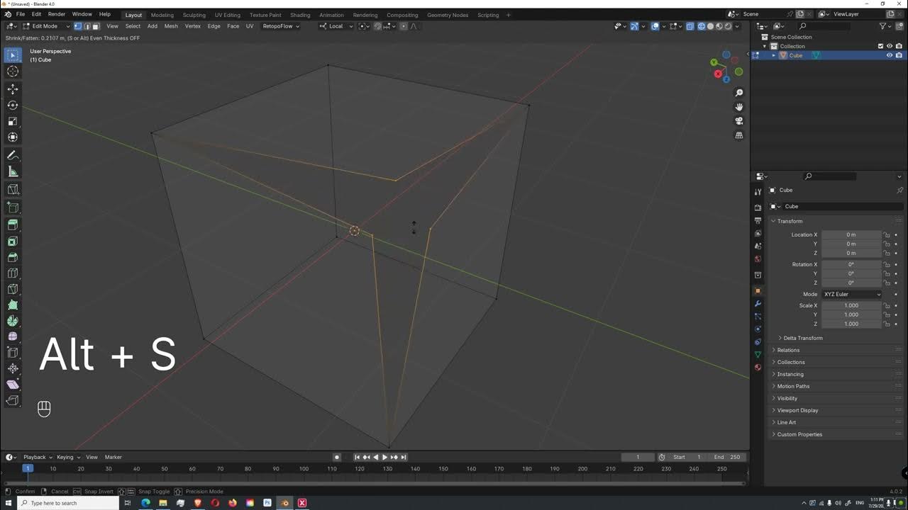 Blender Tips: How to Scale Multiple Vertices Proportionally - YouTube